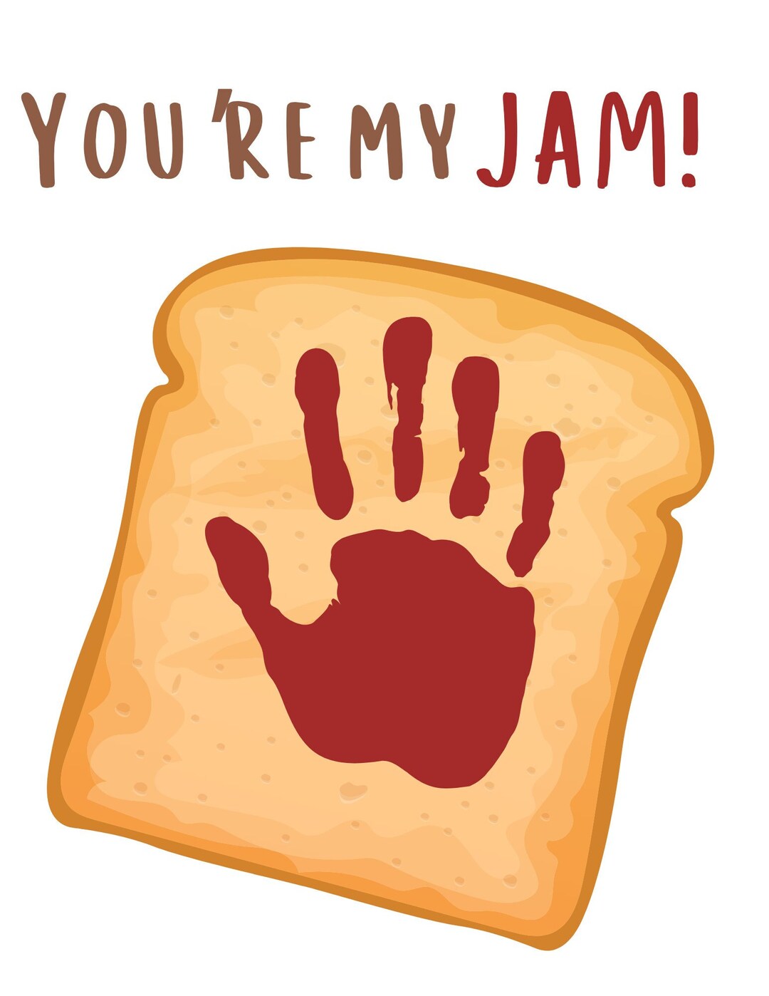 You're My JAM! | Toddler Baby Handprint DIY Card Template| Mother's Day ...