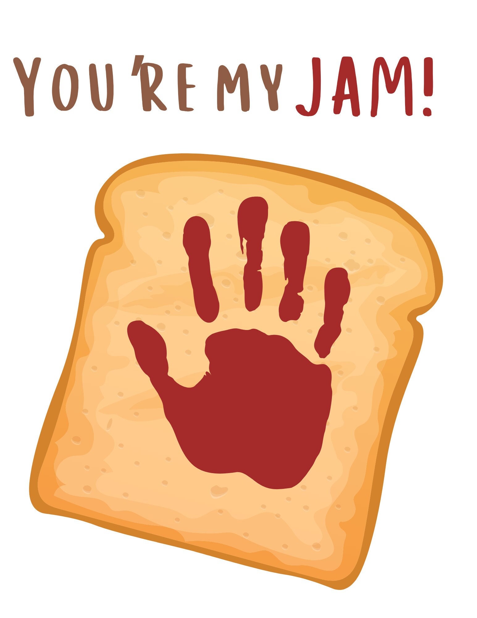 You're My JAM Toddler Baby Handprint DIY Card Template Mother's Day ...