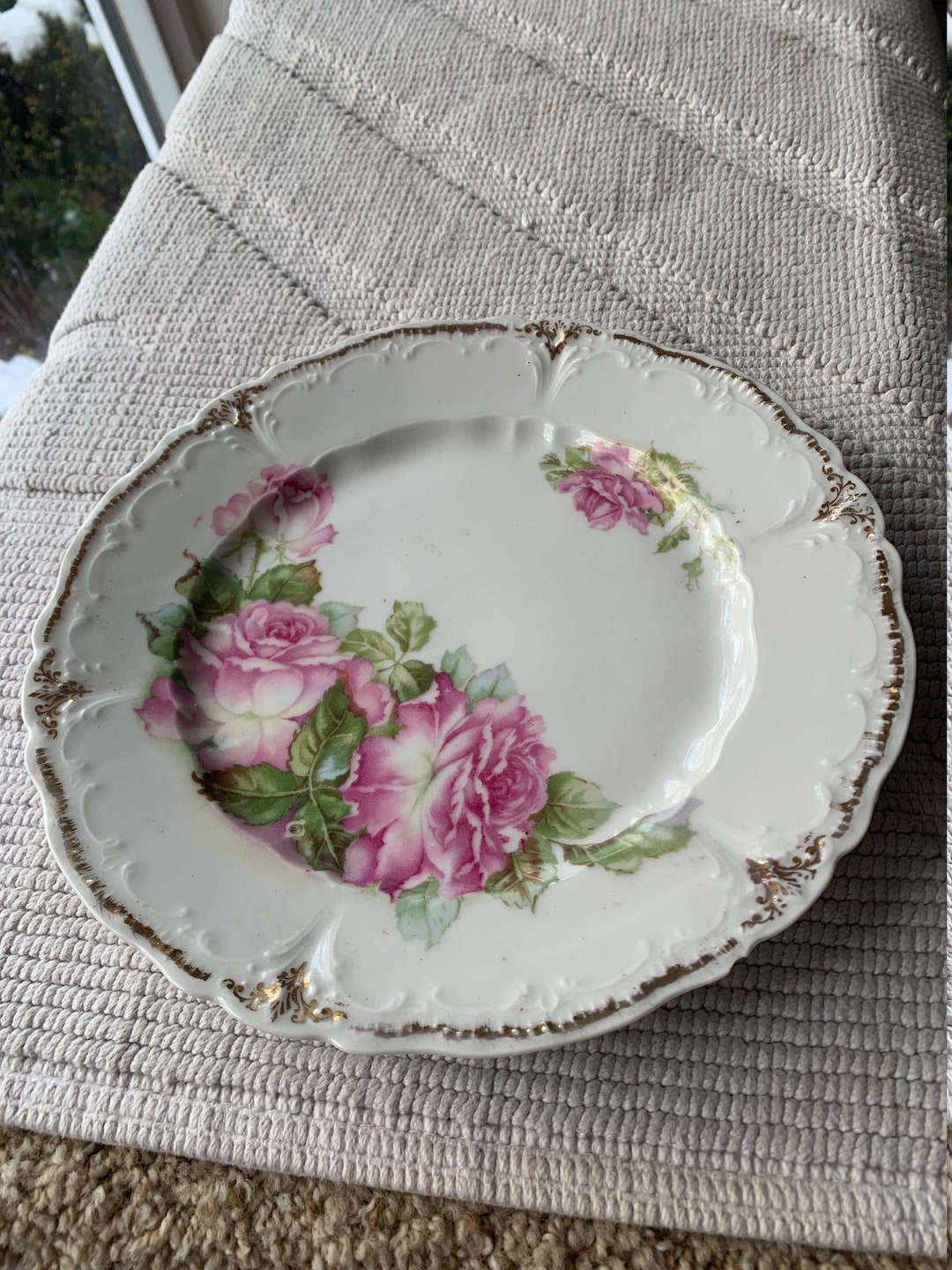 Weimar Germany China 8.5 Dessert Plates Embossed Painted - Etsy India