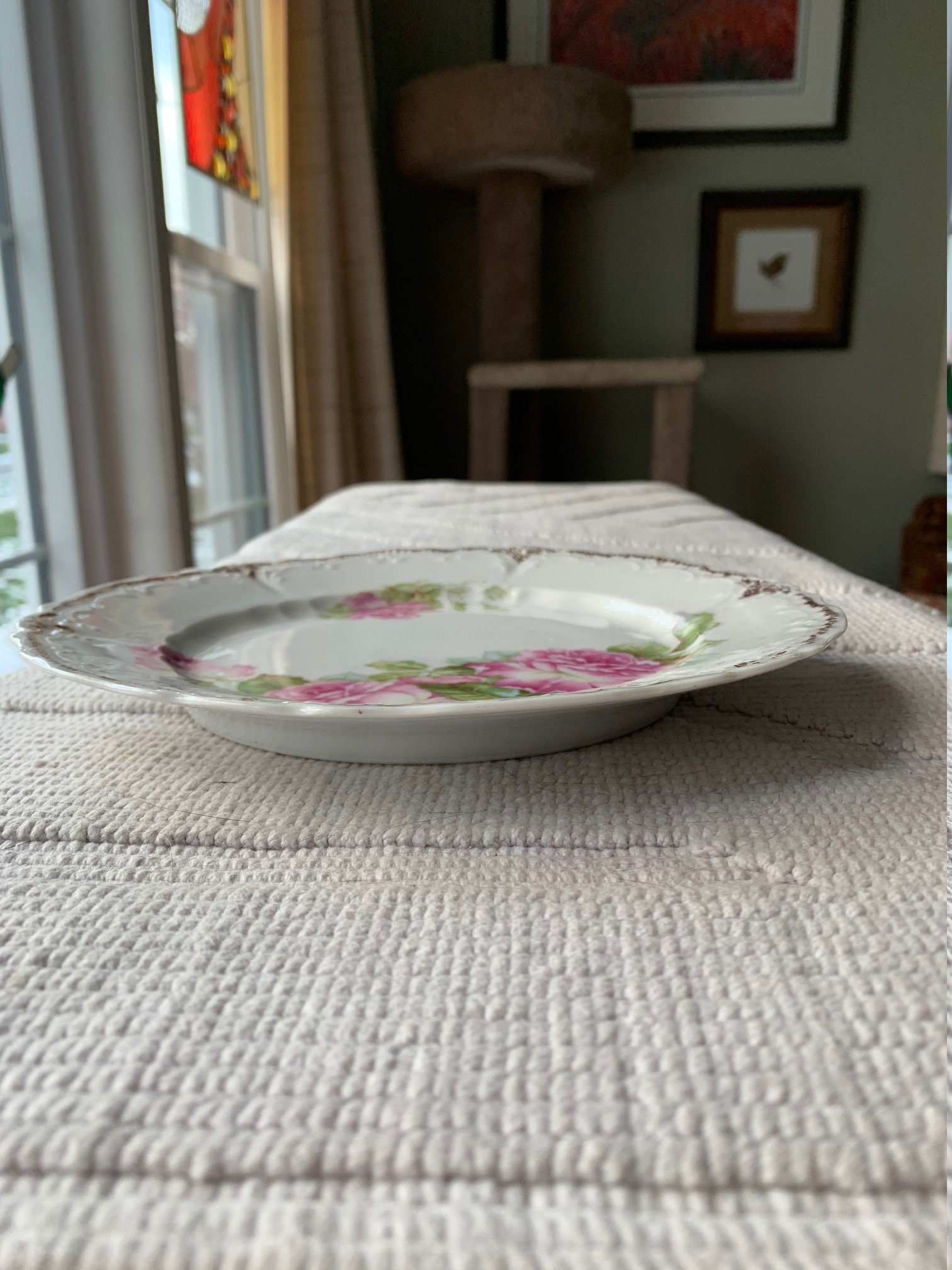 Weimar Germany China 8.5 Dessert Plates Embossed Painted | Etsy