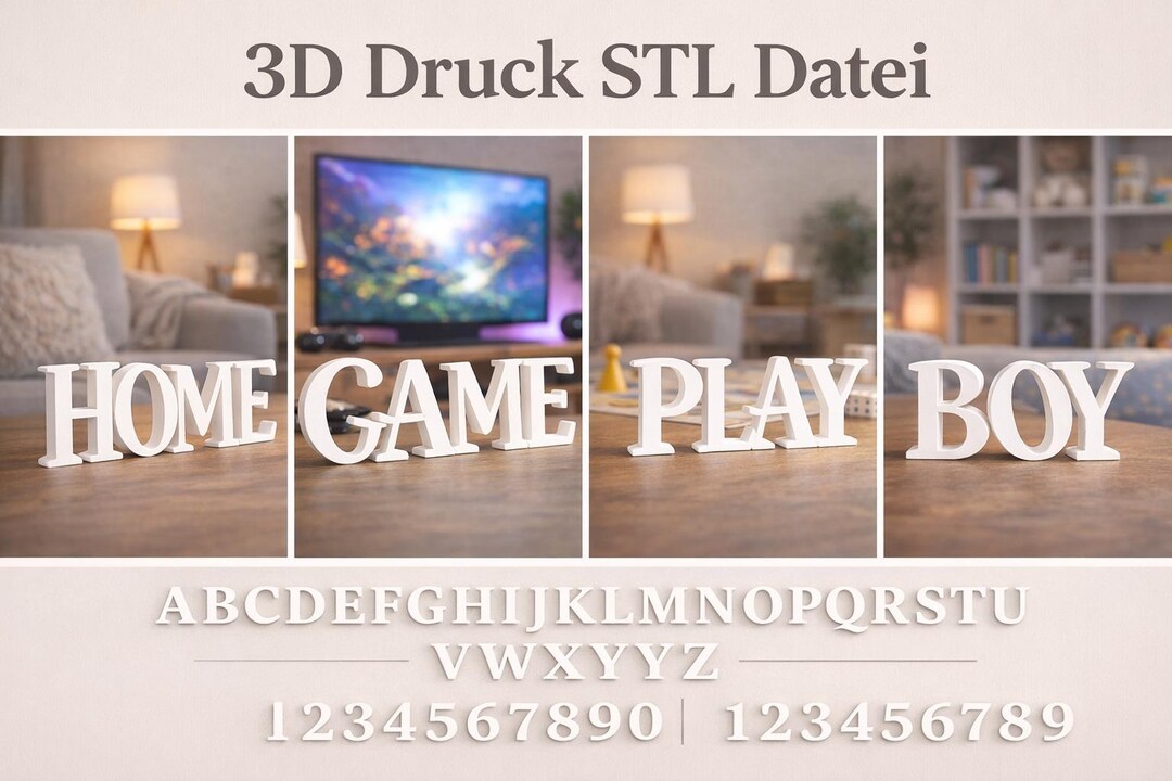 STL File Font – 3D Printed Alphabet – Digital Font – Commercial License ...