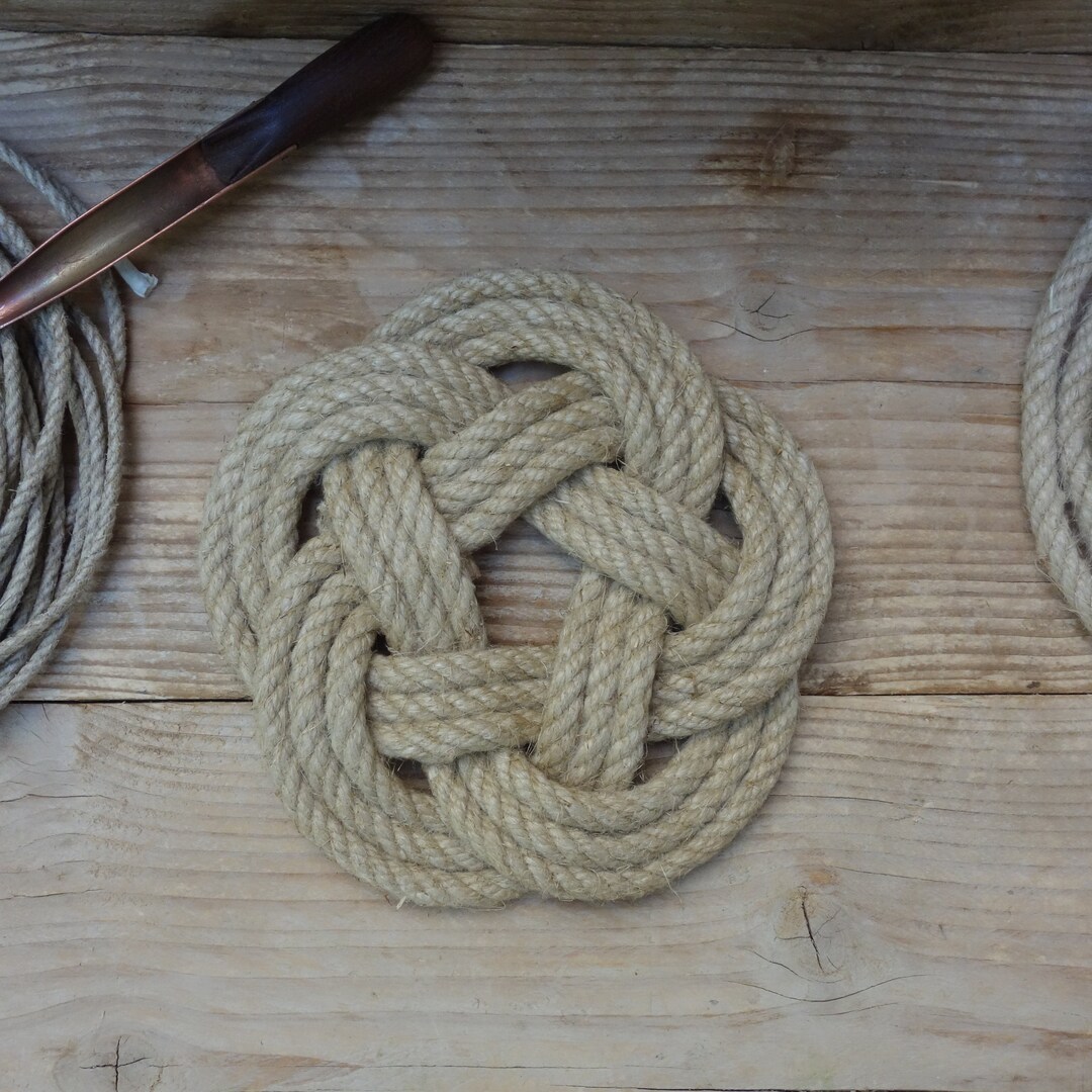 Handmade Rope Trivet in Natural Hemp Rustic and Authentic for Nautical ...