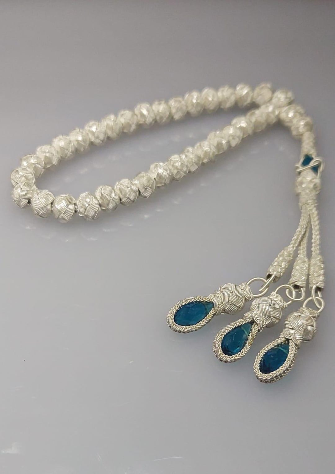 Islamic Prayer Beads, Tasbih Blue Stones, Misbaha, Muslim Rosary, Dhikr ...