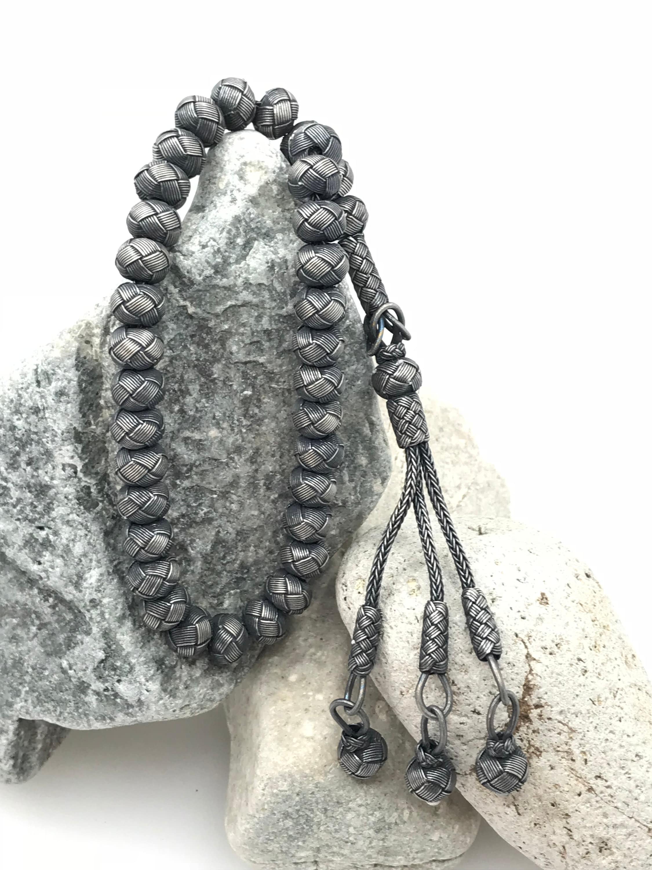 Sterling Silver Tesbih, Islamic Gift for Him, Islamic Silver Rosary ...