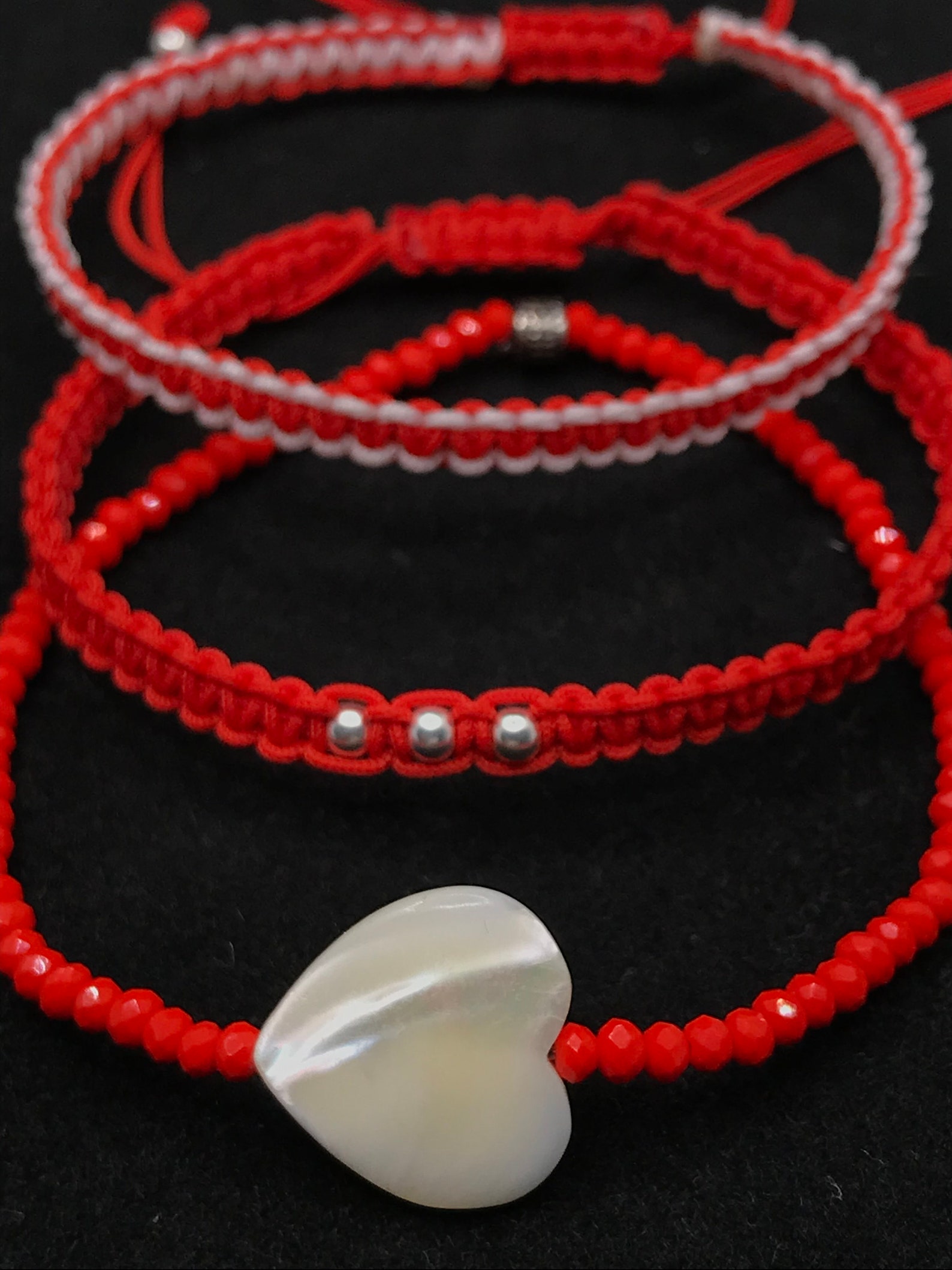 Red Braided Bracelet Friendship Bracelet for Women String - Etsy