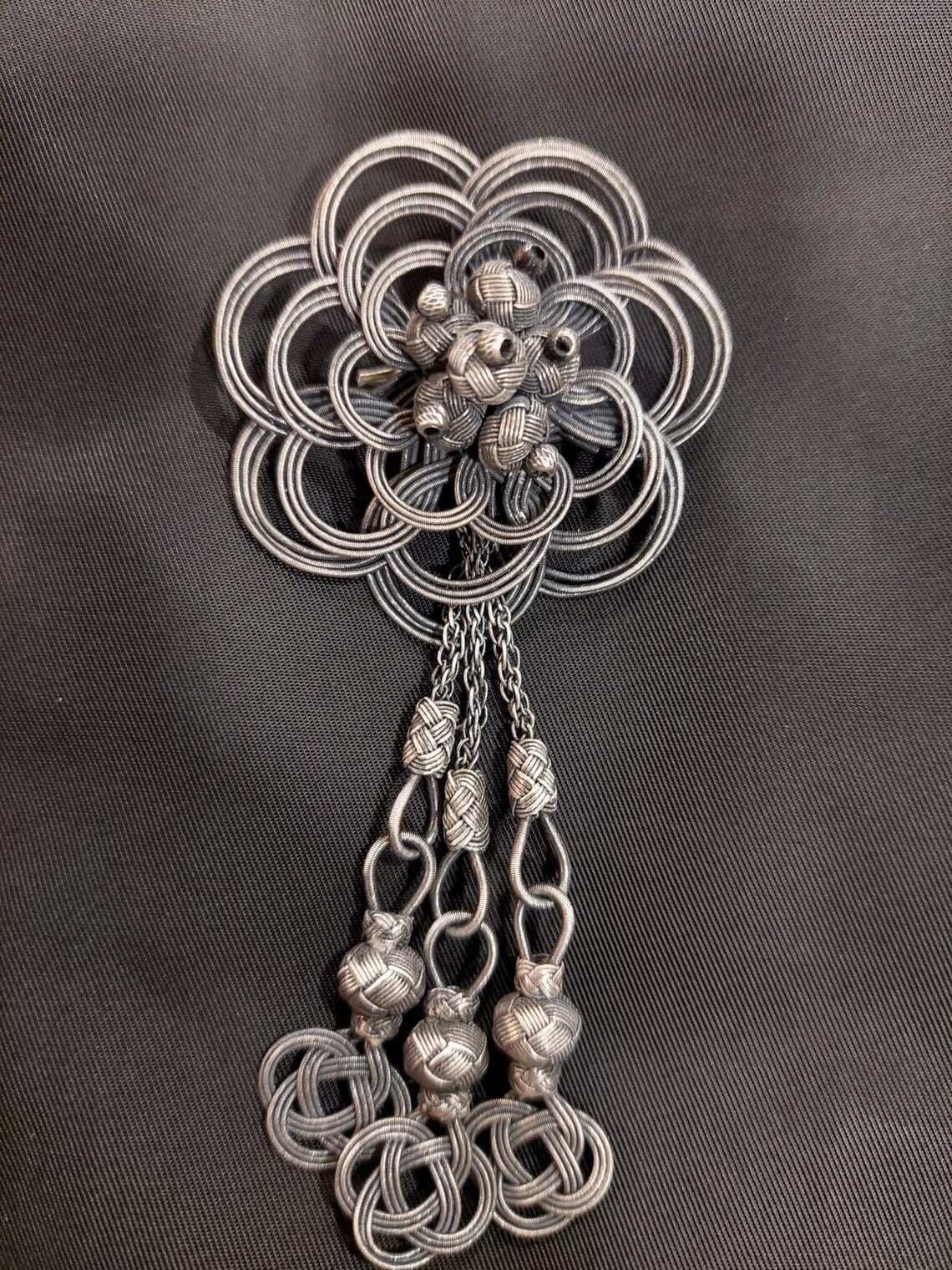 Womens Silver Brooch, Silver Hijab Pin, Woven Brooch for Women, Shawl ...