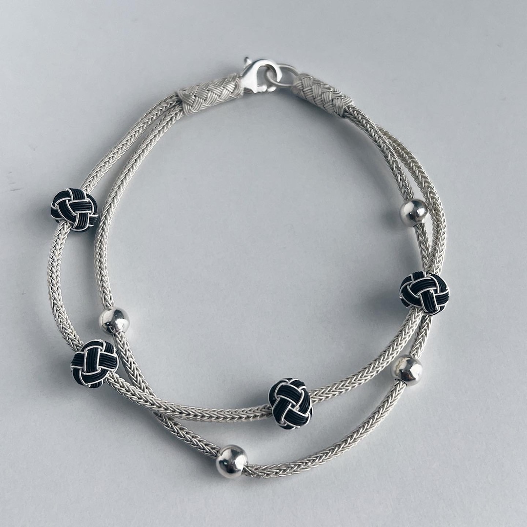 Silver Double Bracelet, Double Chain Bracelet, Personalized Bracelet ...