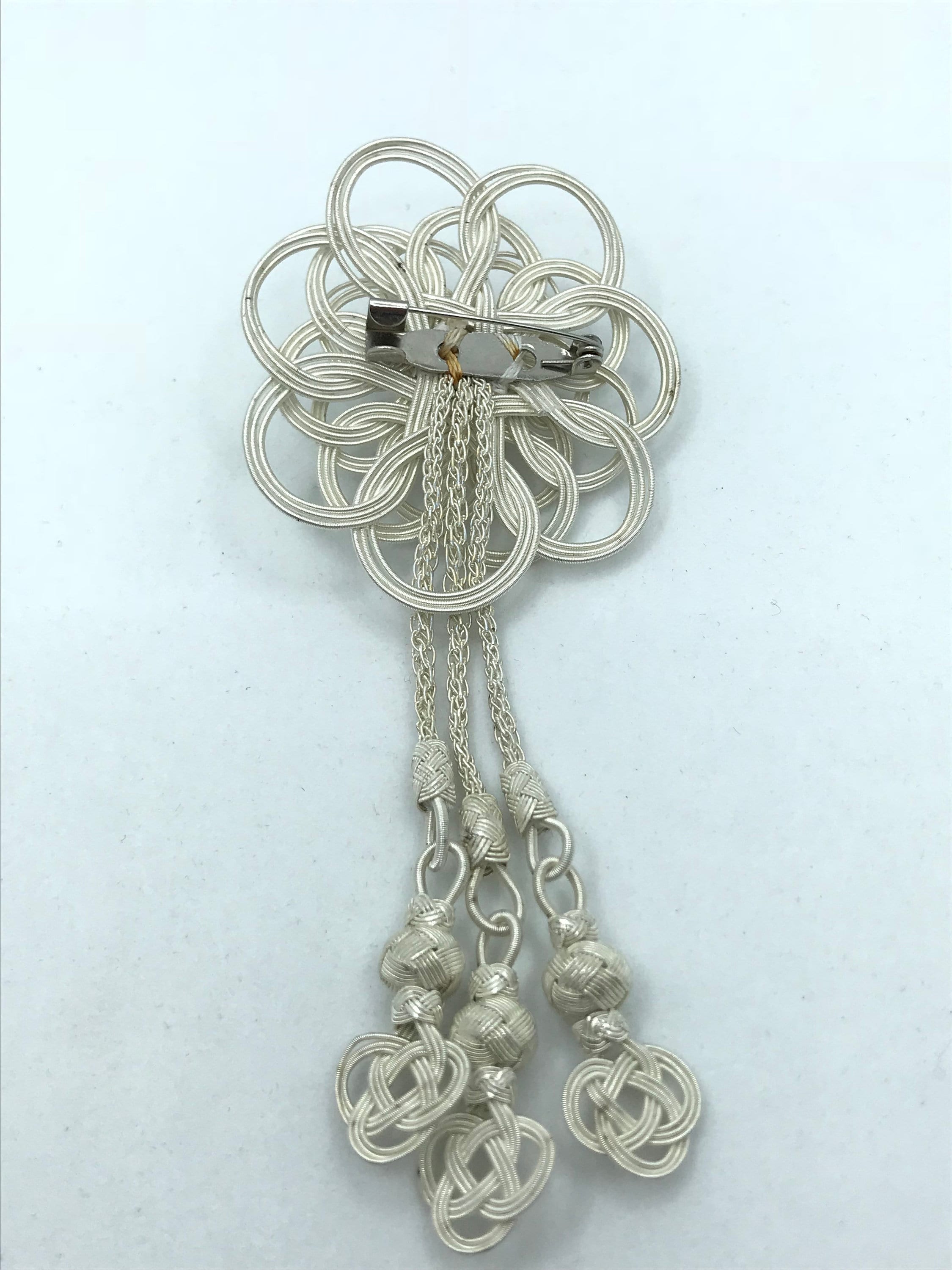 Womens Silver Brooch Silver Hijab Pin Woven Brooch for - Etsy