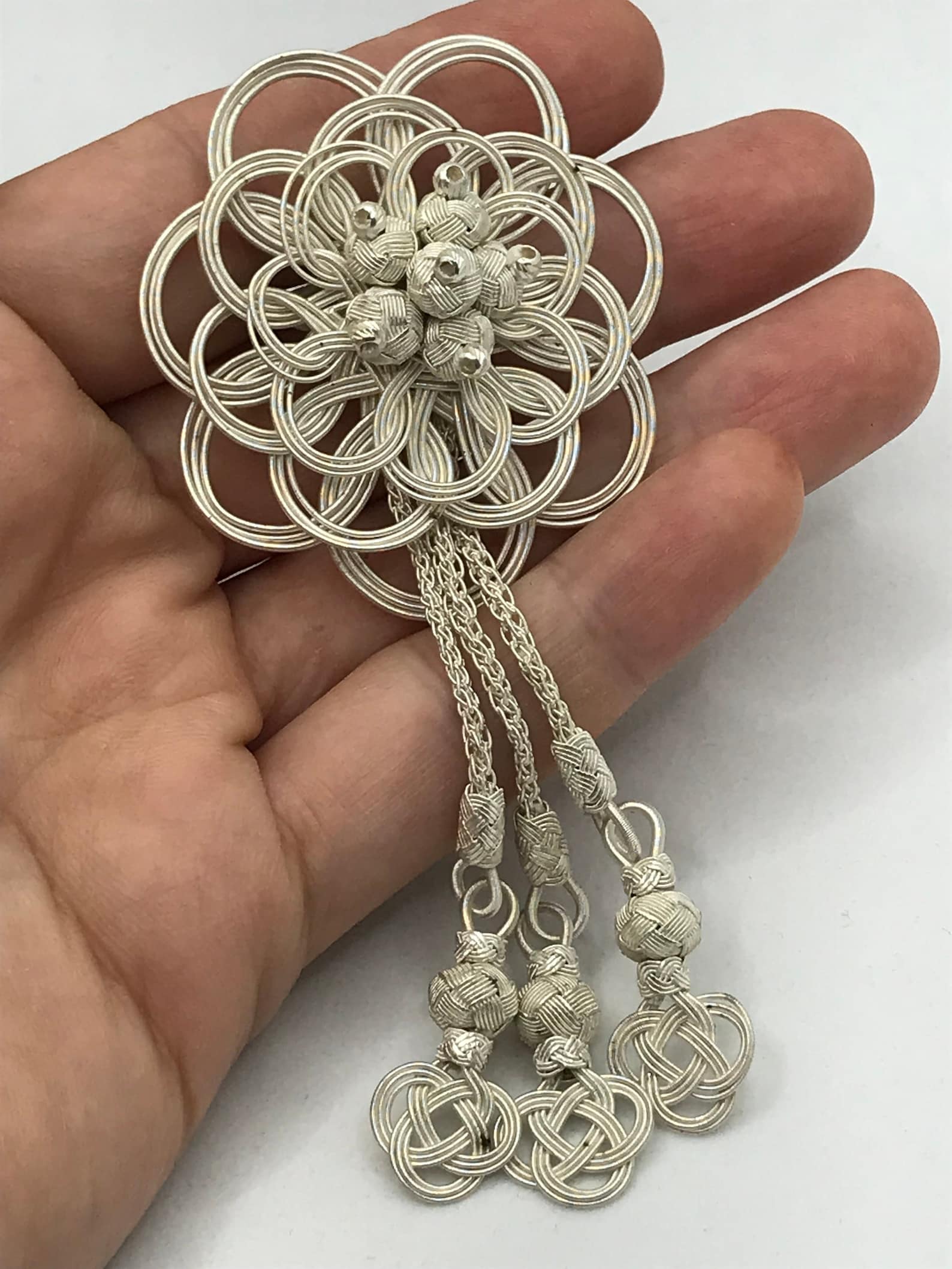 Womens Silver Brooch Silver Hijab Pin Woven Brooch for - Etsy
