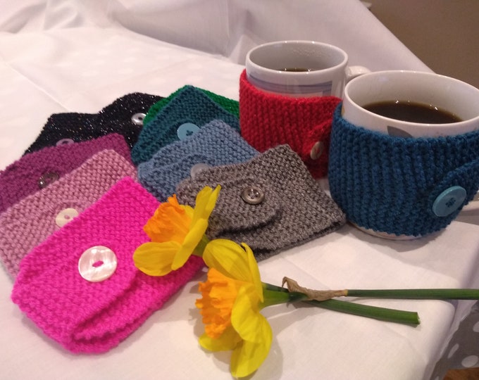 A Knitted Mug Cosy, Cup Cosy, Mug Cosies, Coffee Cosy in a Variety of ...