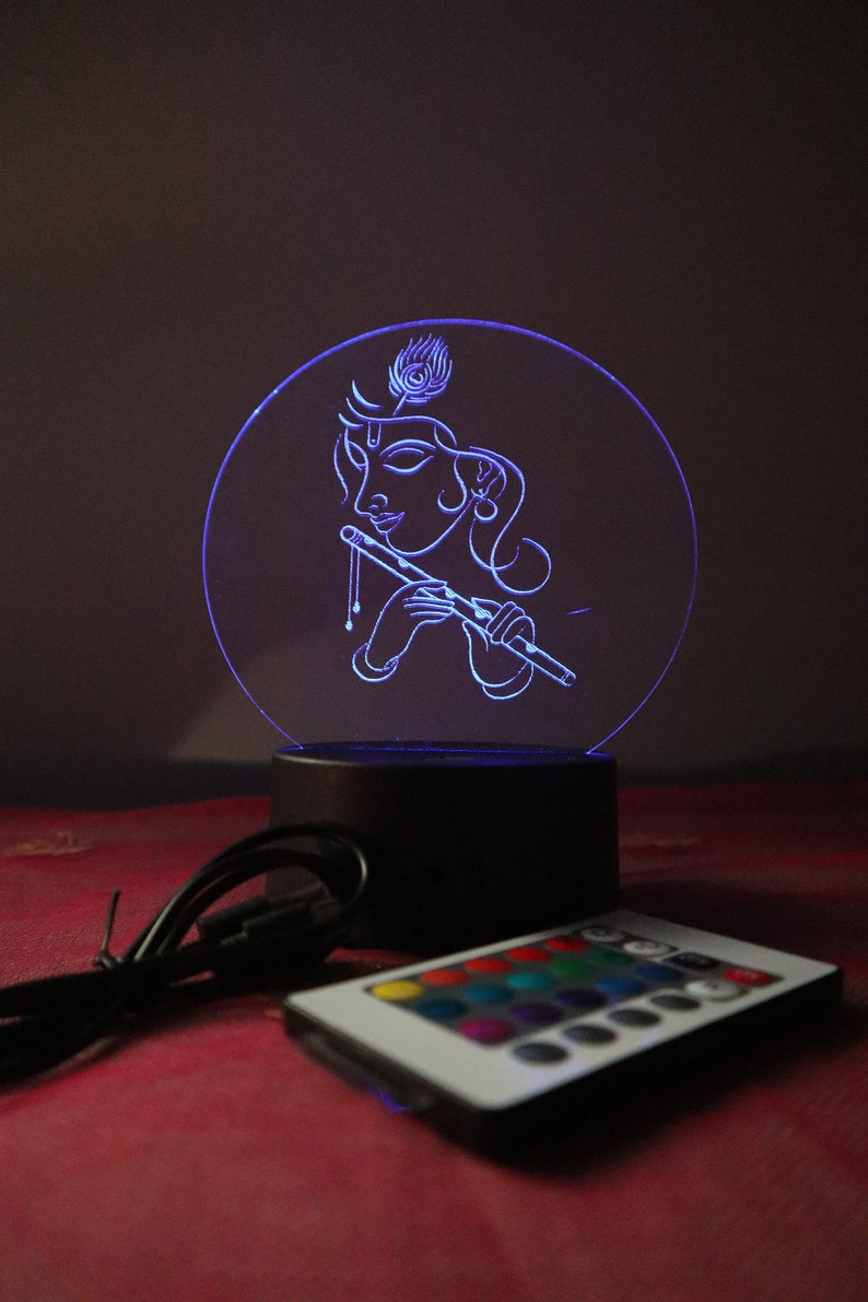 Krishna Silhouette Nightlight, Krishna, Indian Home Decor, Mandir ...