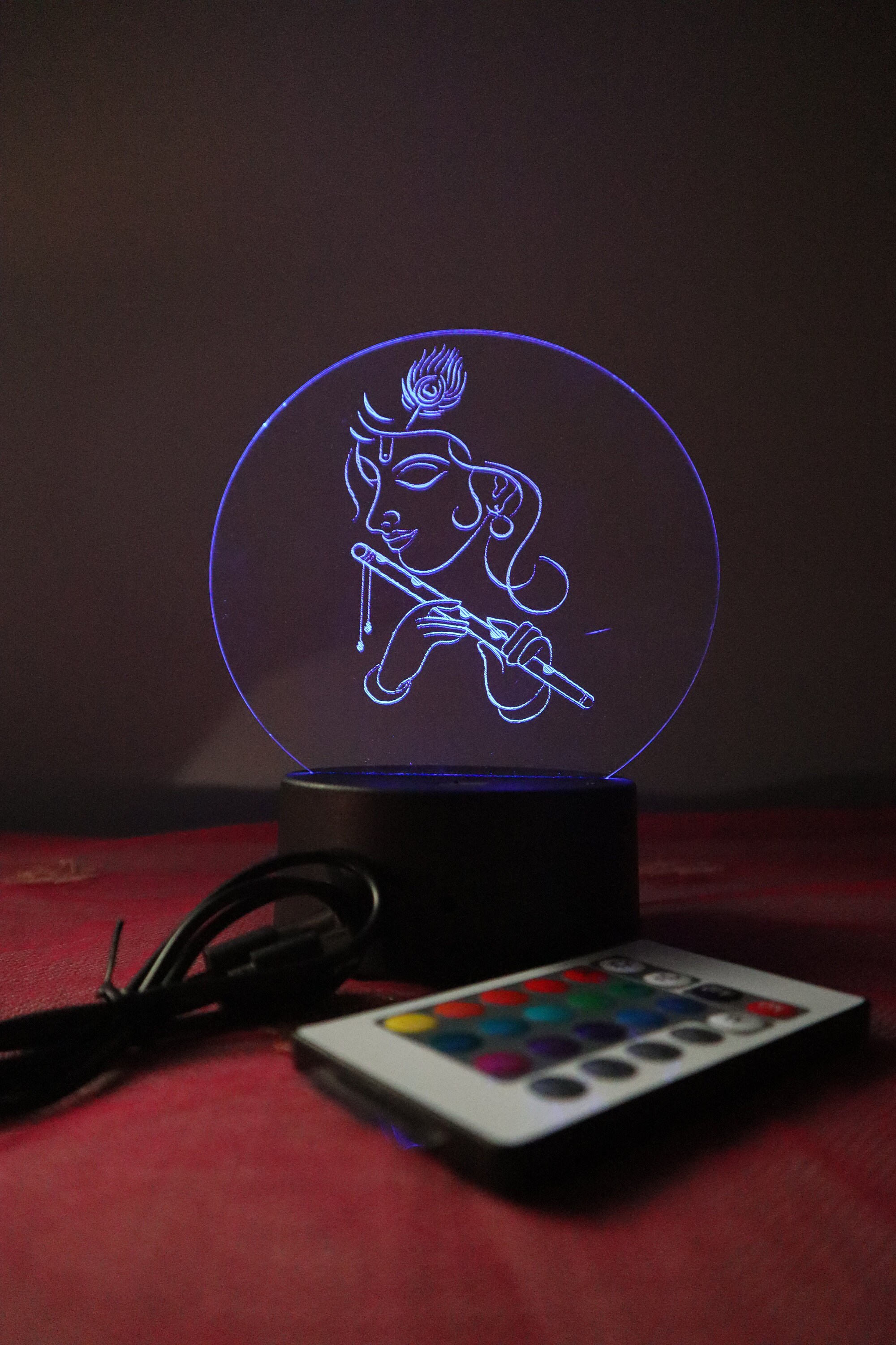 Krishna Silhouette Nightlight, Krishna, Indian Home Decor, Mandir ...