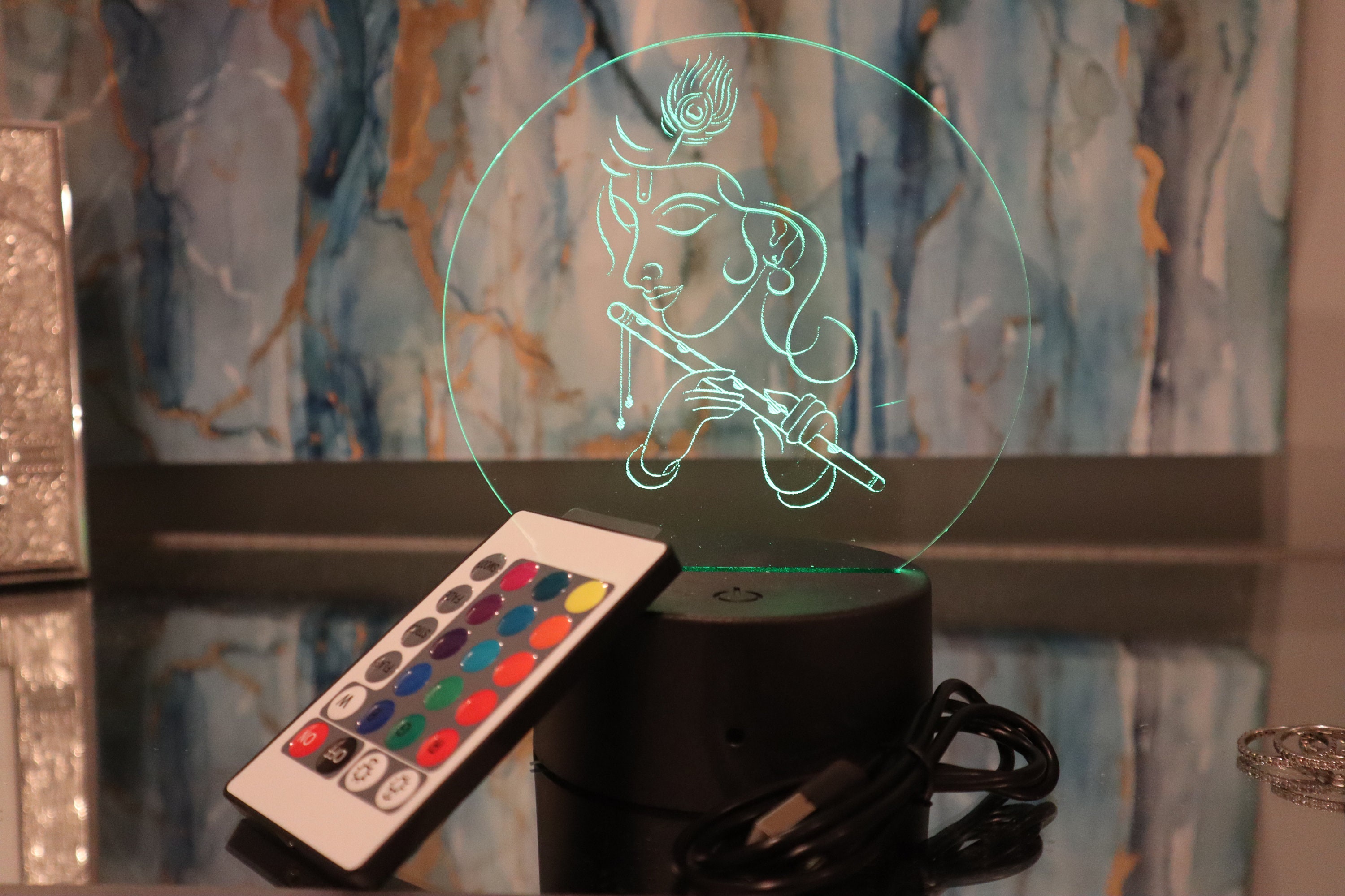 Krishna Silhouette Nightlight, Krishna, Indian Home Decor, Mandir ...