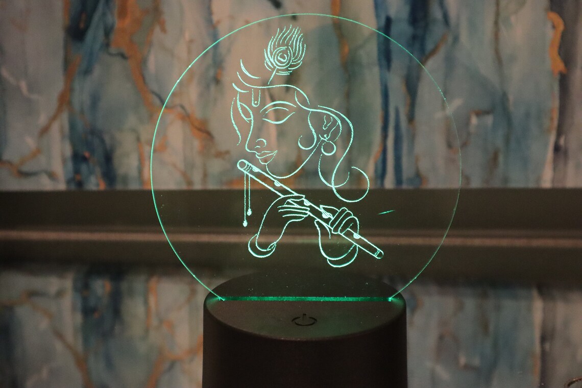 Krishna Silhouette Nightlight, Krishna, Indian Home Decor, Mandir ...