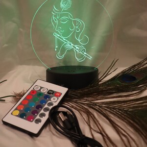 Krishna Silhouette Nightlight, Krishna, Indian Home Decor, Mandir ...