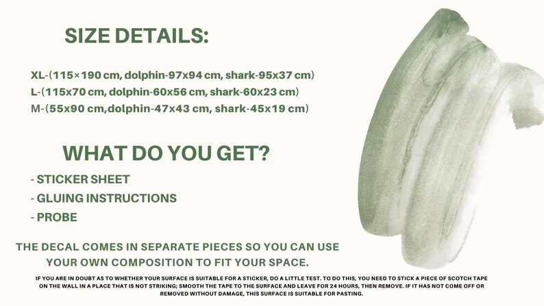 Ocean Wall Decal / Watercolour Whale Wall Decal / Nature Wall - Etsy