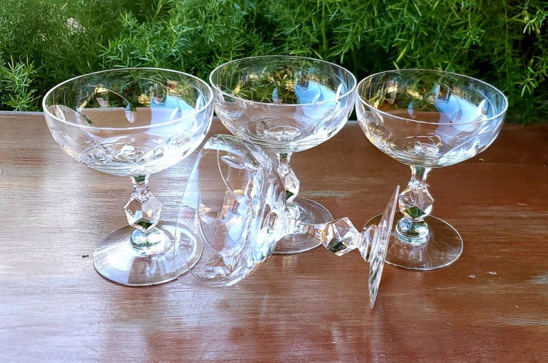 4 Willow Tiffin Franciscan Crystal Champagne Sherbet Coupes - Etsy