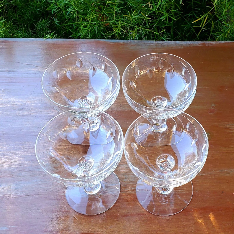 4 Willow Tiffin Franciscan Crystal Champagne Sherbet Coupes - Etsy