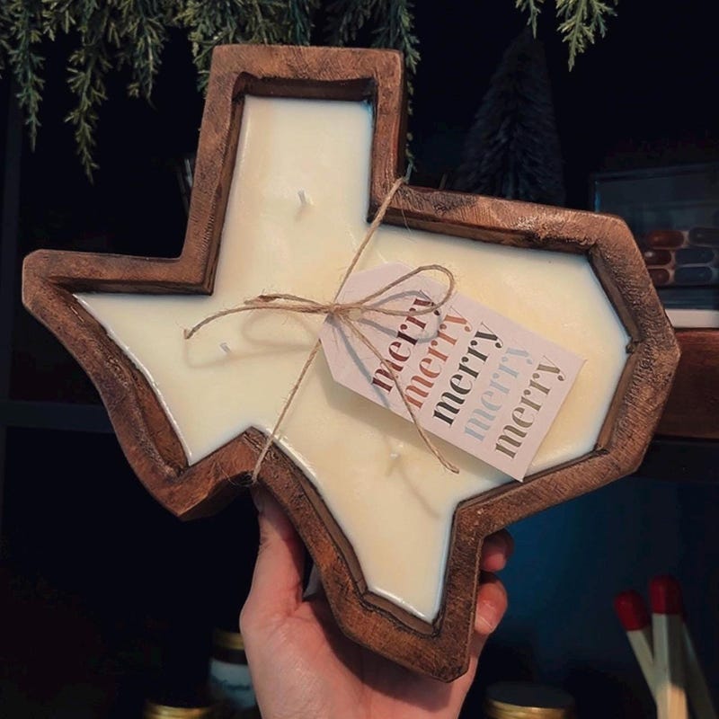Texas Wooden Candle - Etsy