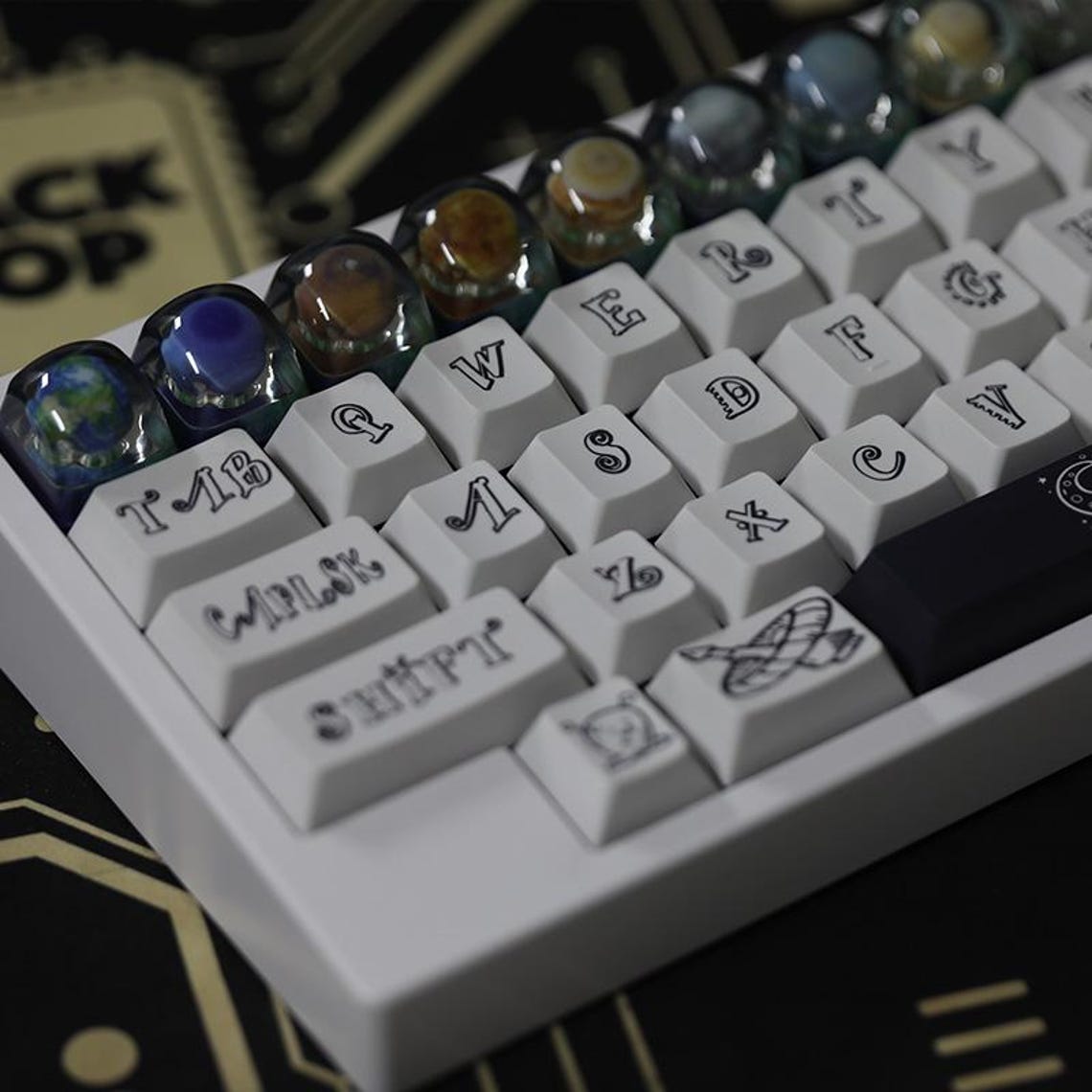 Moon Eight Planets of the Solar System Keycaps 3D Resin ESC Translucent ...