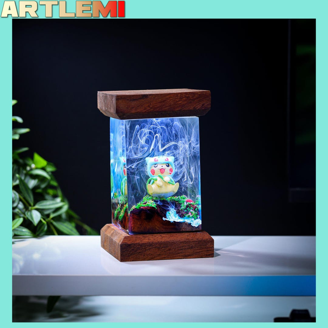 Pik.achu POK.EMON Night Light, Custom Poke.mon Epoxy Lamp, Resin Night ...