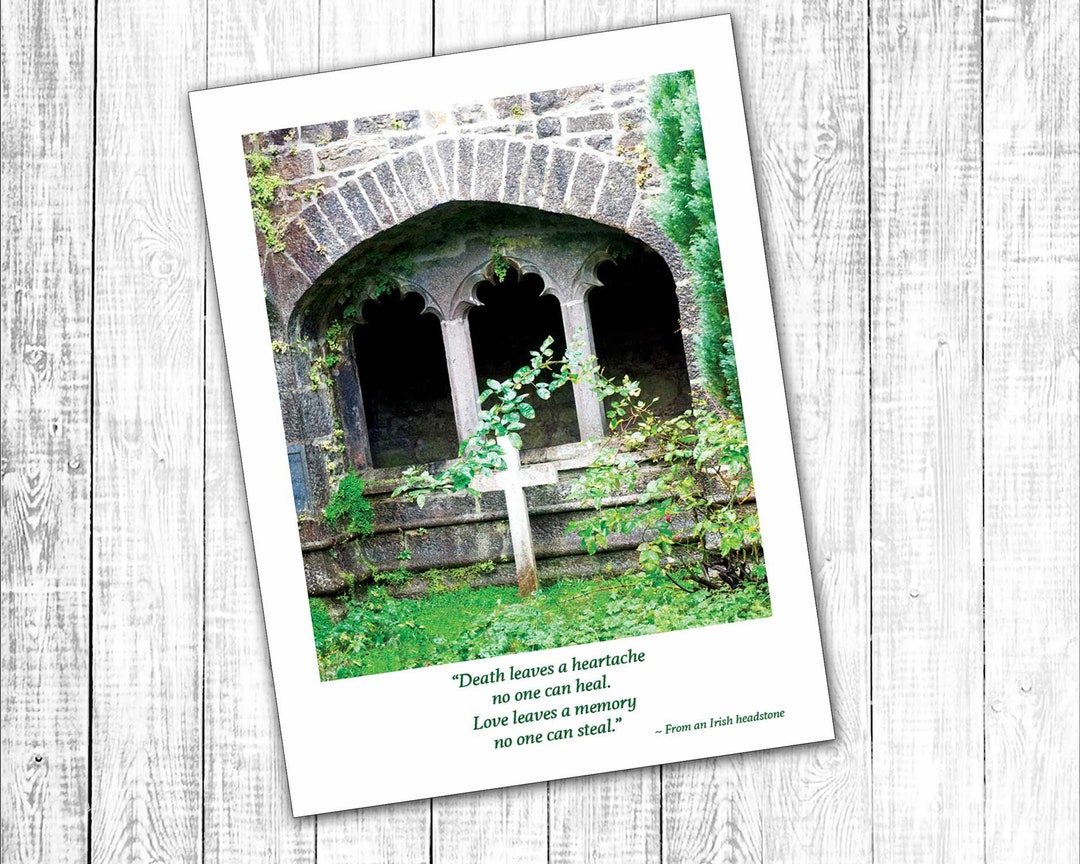 Irish Headstone Sympathy Card, Irish Condolence, Eco Friendly Greetings ...