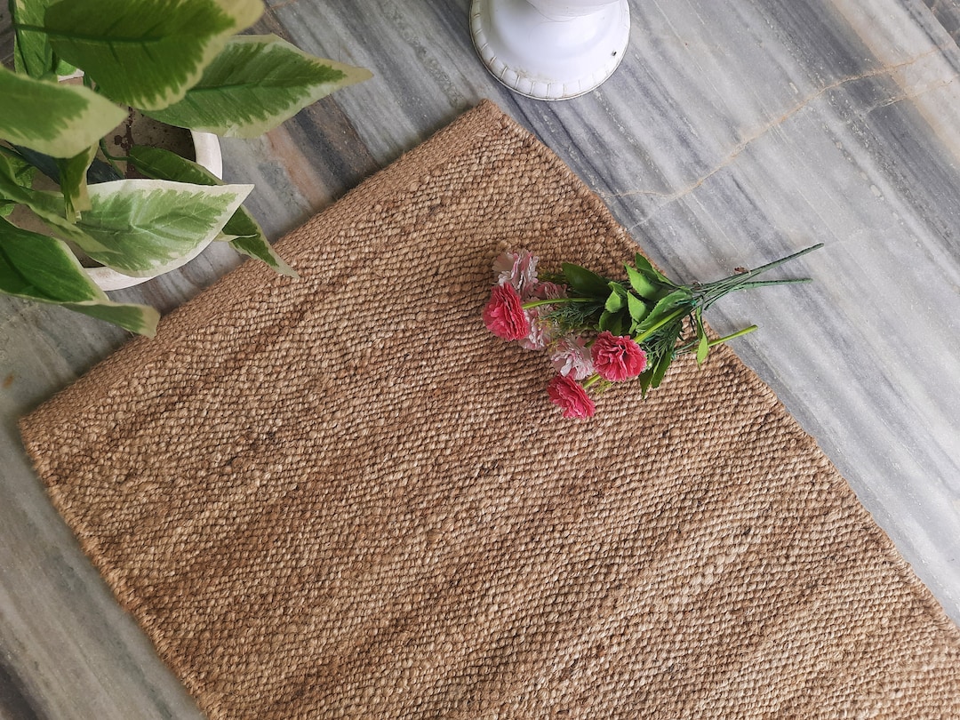 Handwoven Hemp Rug Dhurrie, Natural Jute Hemp Hand Braided Rug, Hemp ...