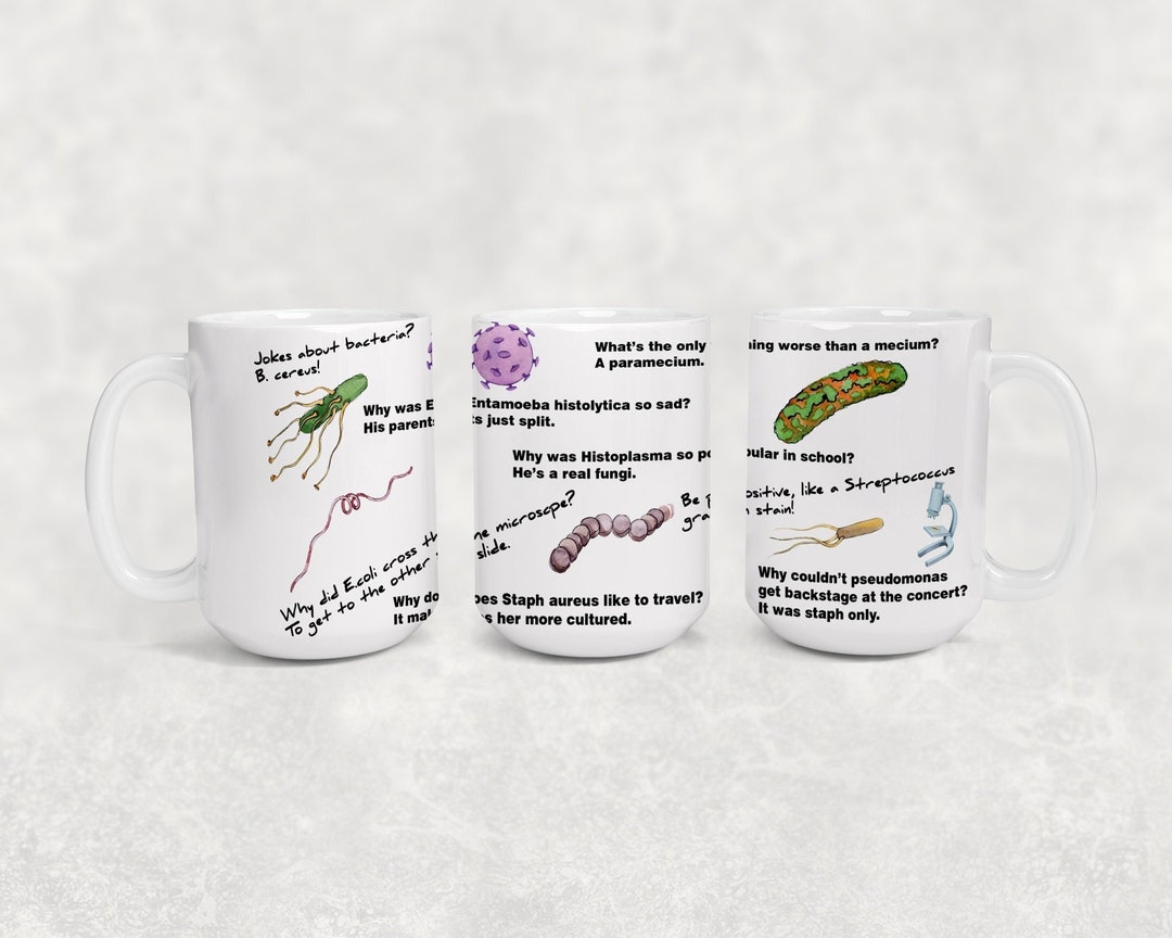 Microbiology Puns 15oz Ceramic Mug | Fun Gift for Microbiologists ...