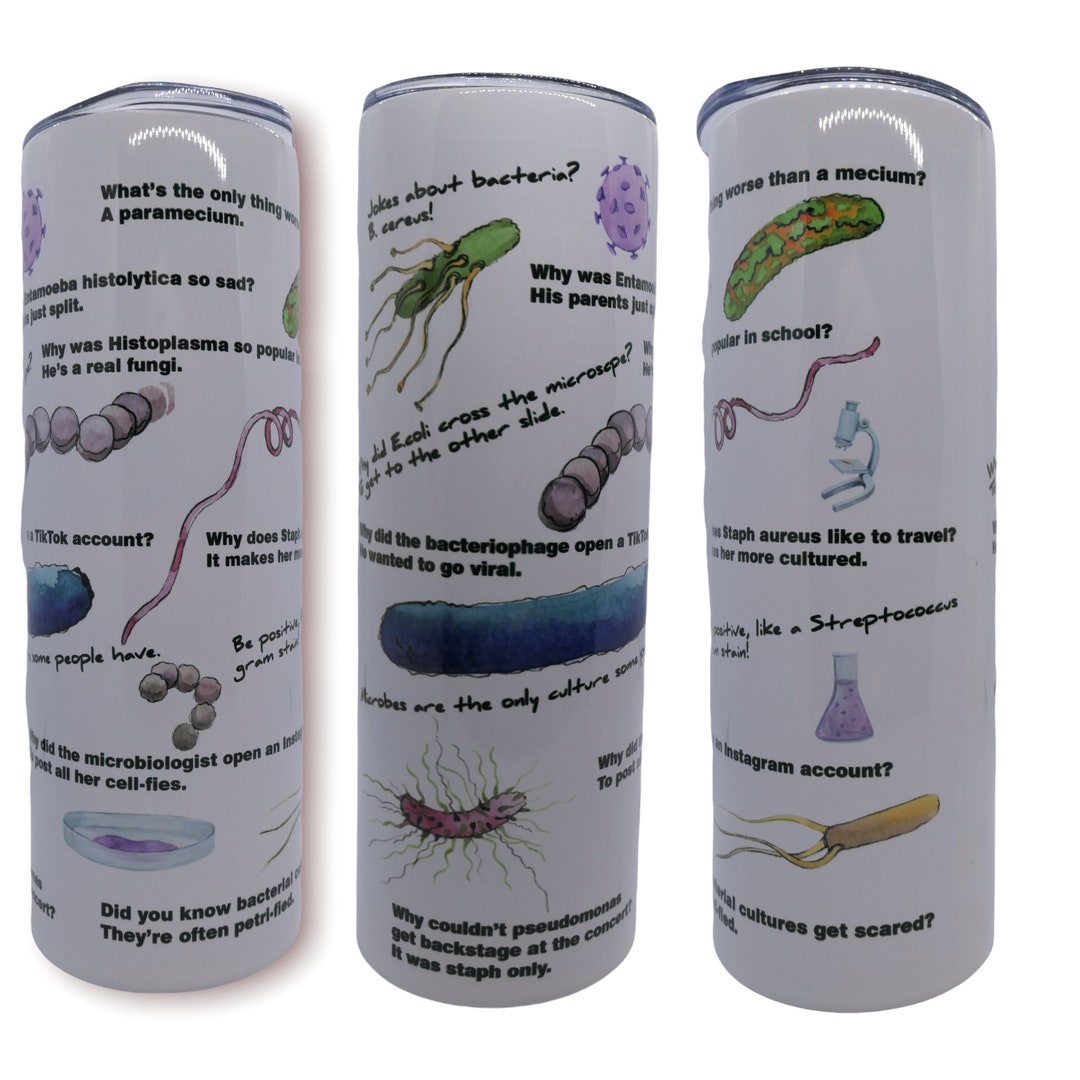 Microbiology Puns | 20oz Skinny Tumbler | Fun Gift for Microbiologists ...