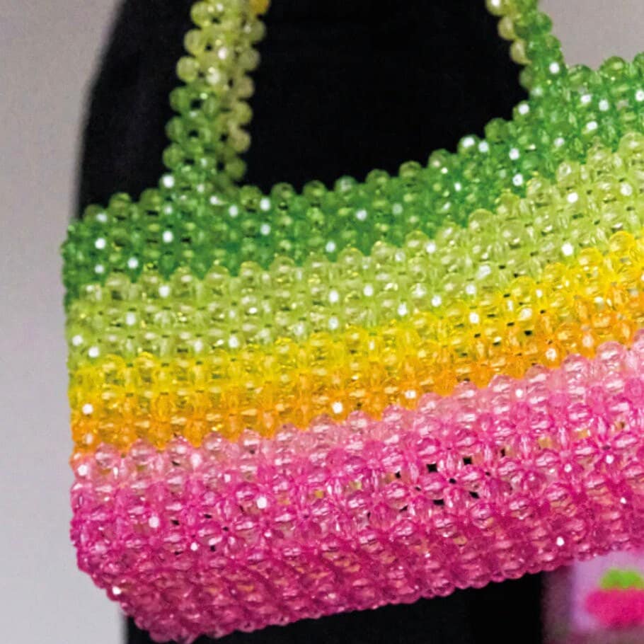 Mini Crystal Rainbow Beaded Bag,bead Shoulder Bag, Handmade Bag, Bead ...