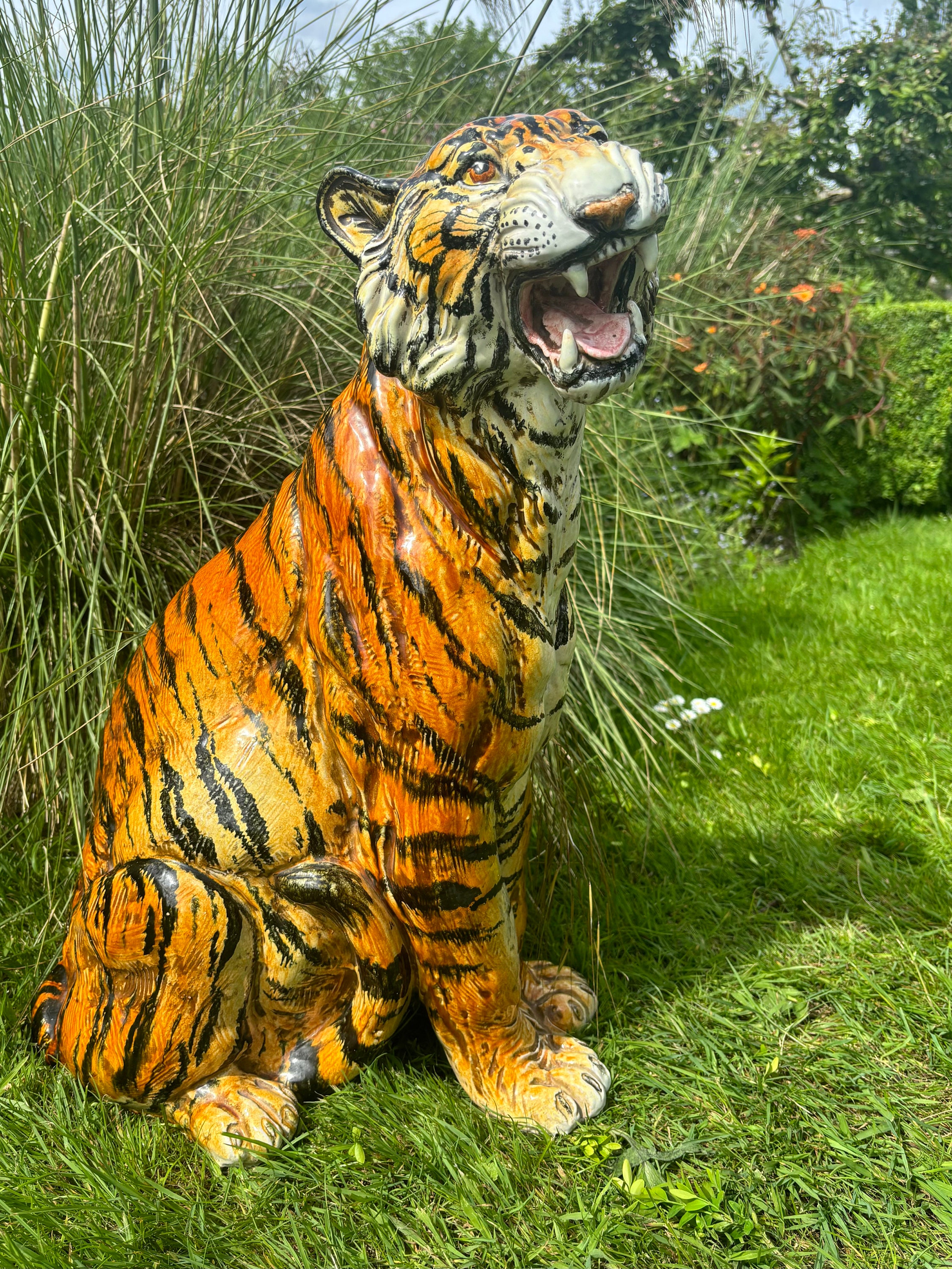 Vintage Mid Century Modern Hollywood Regency Italian Ceramic Tiger ...