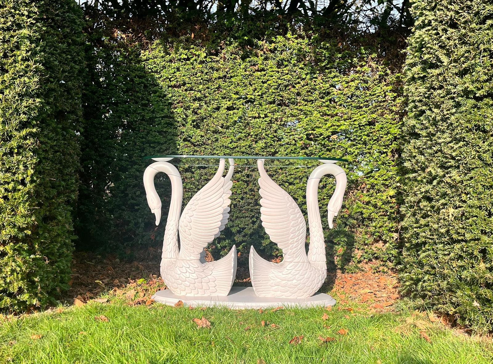 Hollywood Regency Mid Century Modern Swan Console Table - Etsy