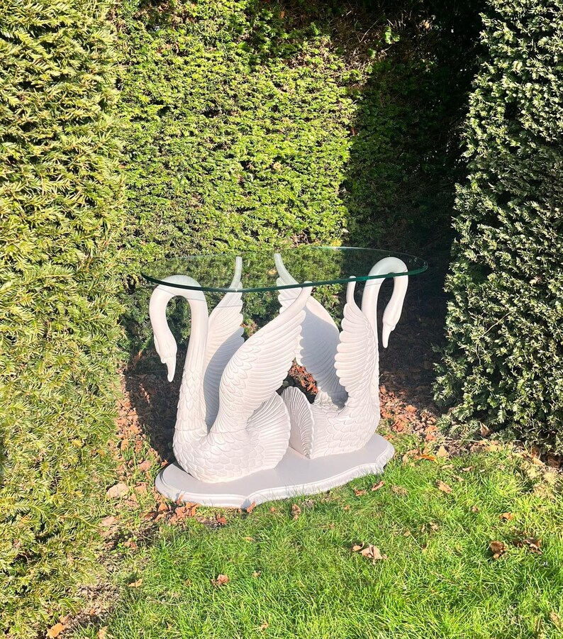 Hollywood Regency Mid Century Modern Swan Console Table - Etsy