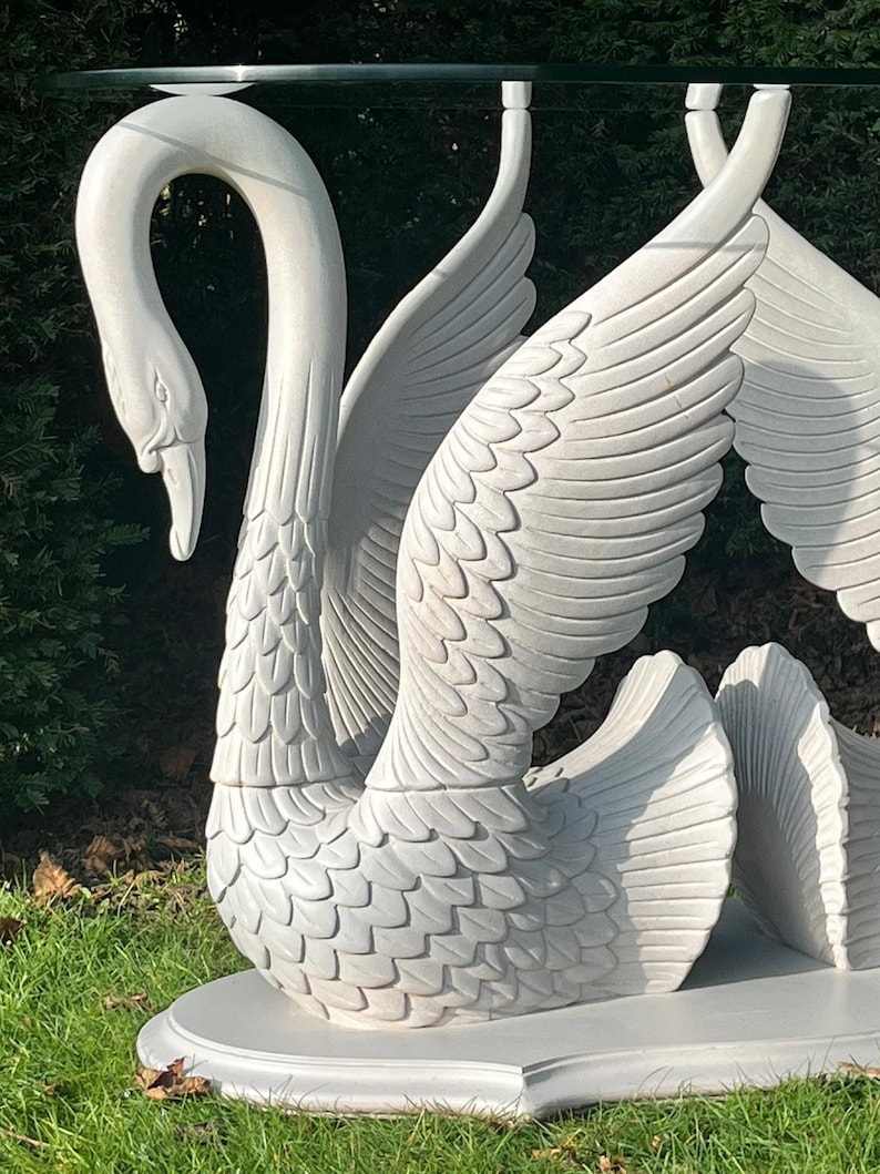 Hollywood Regency Mid Century Modern Swan Console Table - Etsy