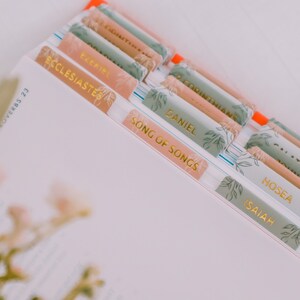 Bible Tabs Spring Floral Matte-coated Sticker Tabs Bible - Etsy