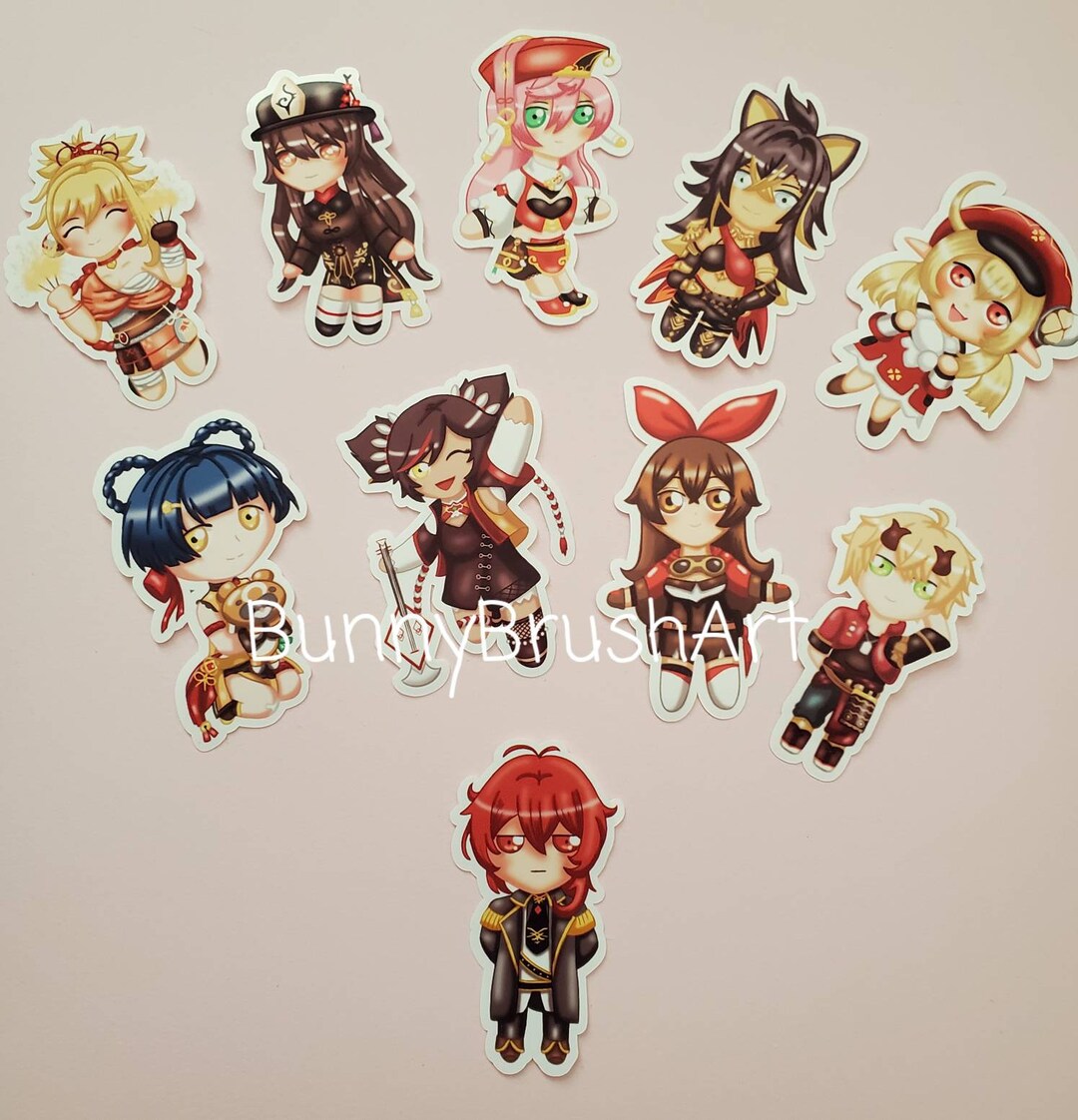 Pyro Genshin Vinyl Stickers - Etsy