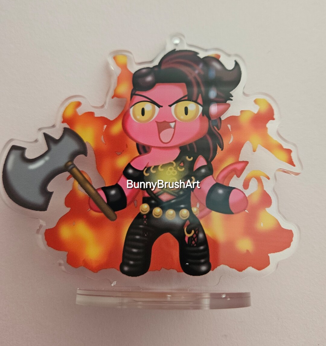 Fire Demon Barbarian Acrylic Standee and Charm - Etsy