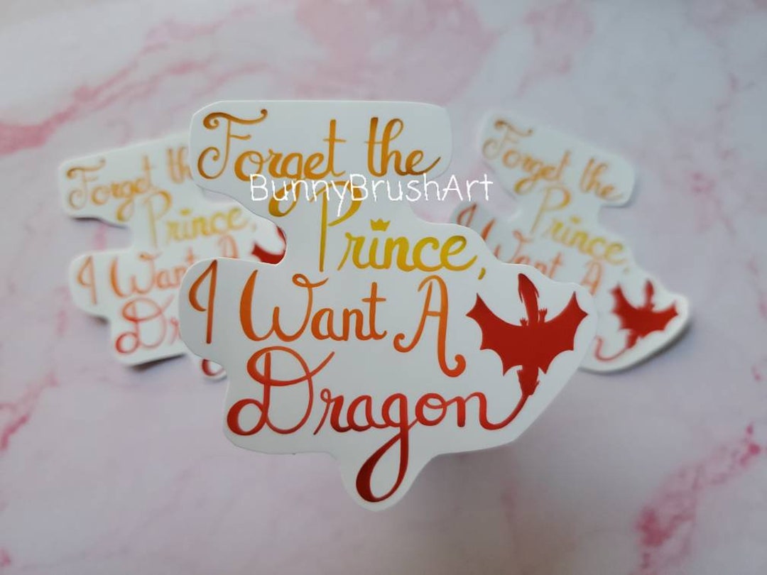 I Want a Dragon Vinyl Sticker - Etsy