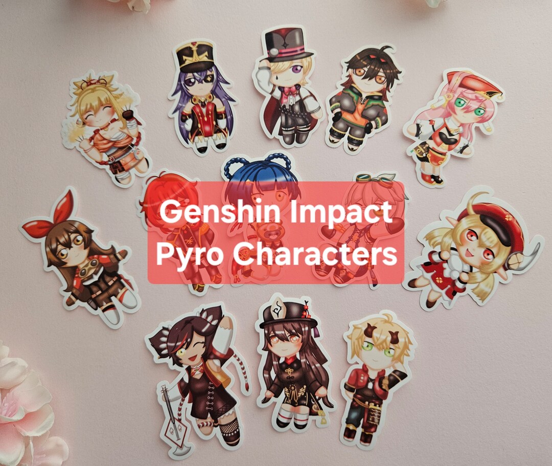 Pyro Genshin Vinyl Stickers - Etsy