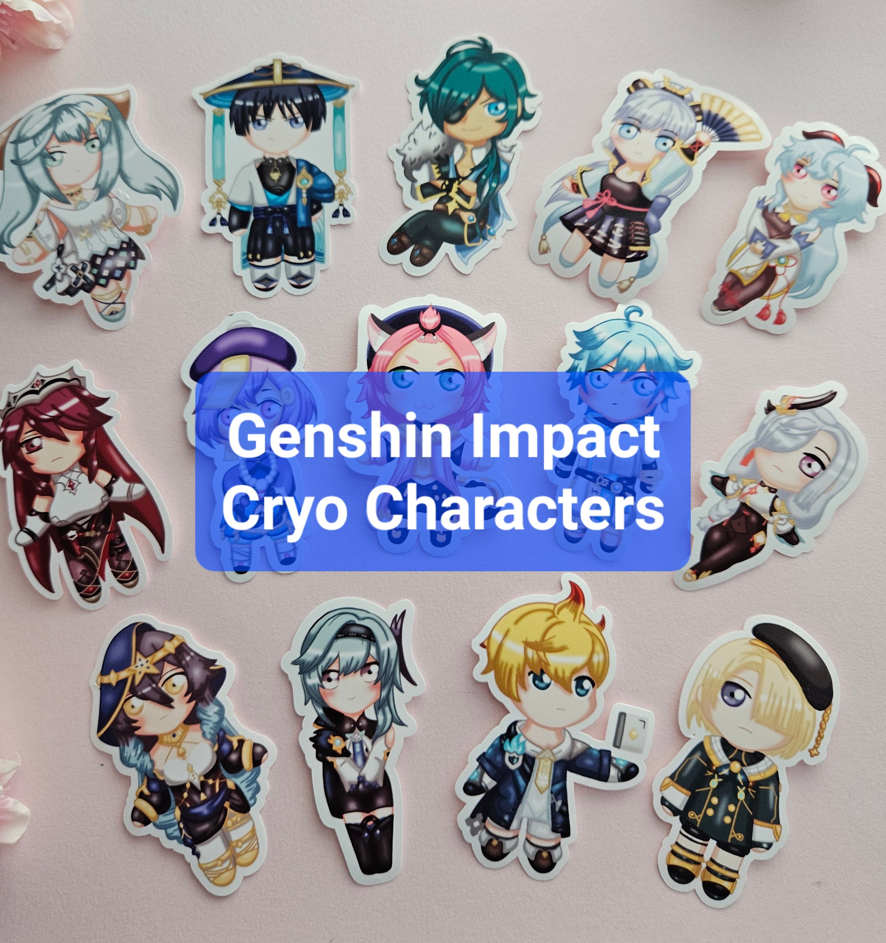 Cryo Genshin Vinyl Stickers - Etsy
