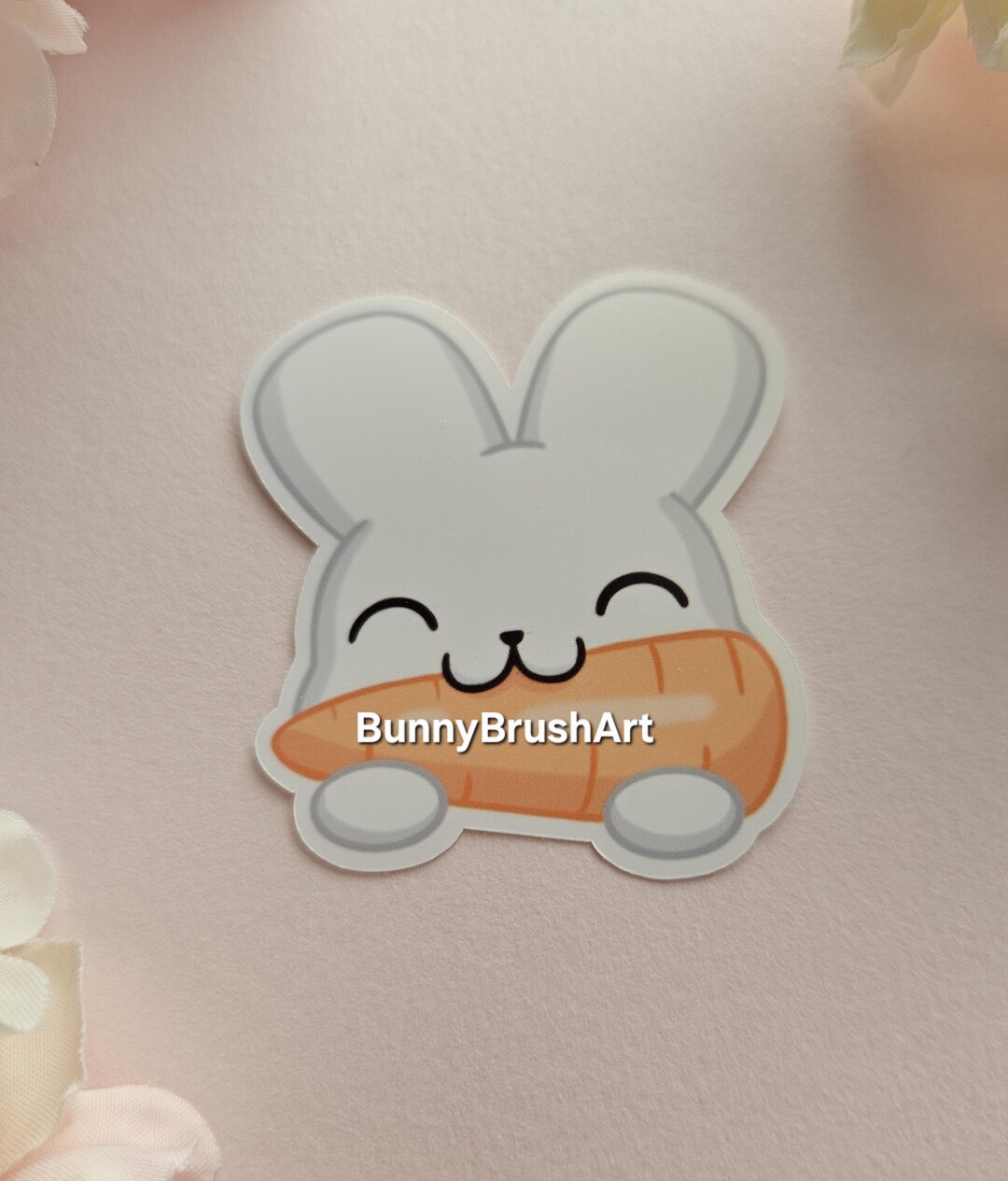 Munching Bunny Vinyl Sticker - Etsy