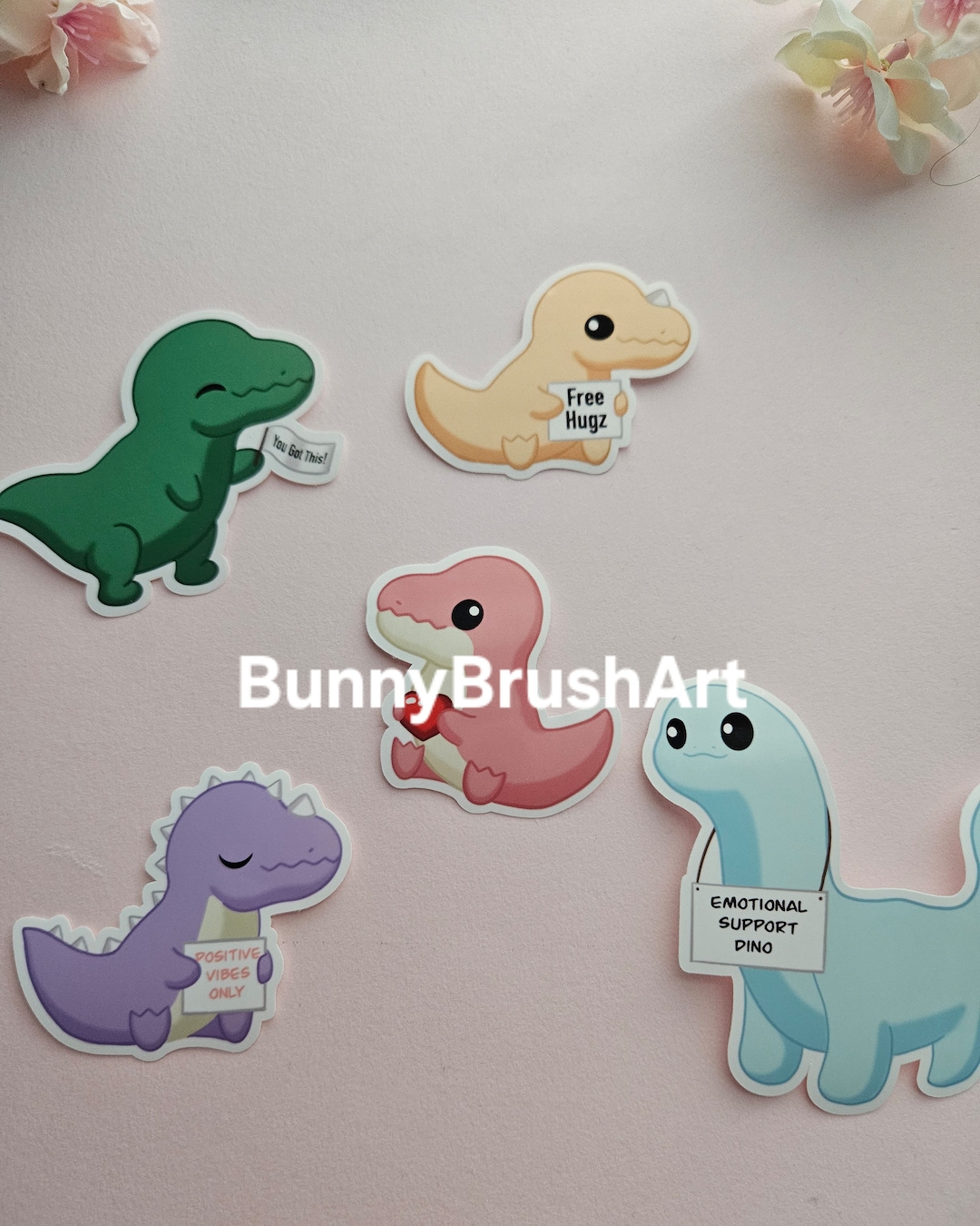 Emotional Support Dino Stickers - Etsy