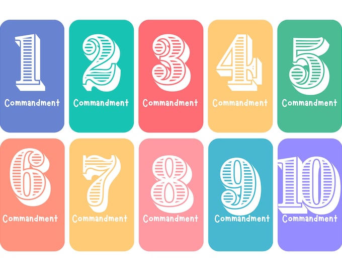 10 Commandments Flashcard Set Printable PDF - Etsy