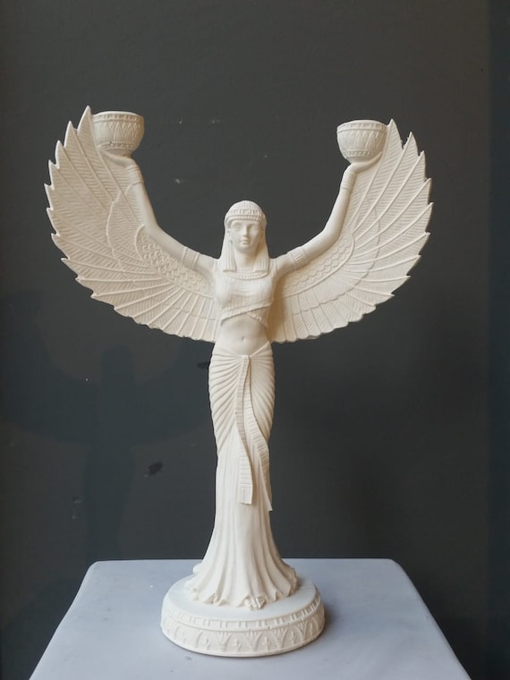 Figurines Sculpture Statue of Isis wings open altar statue The goddess ...