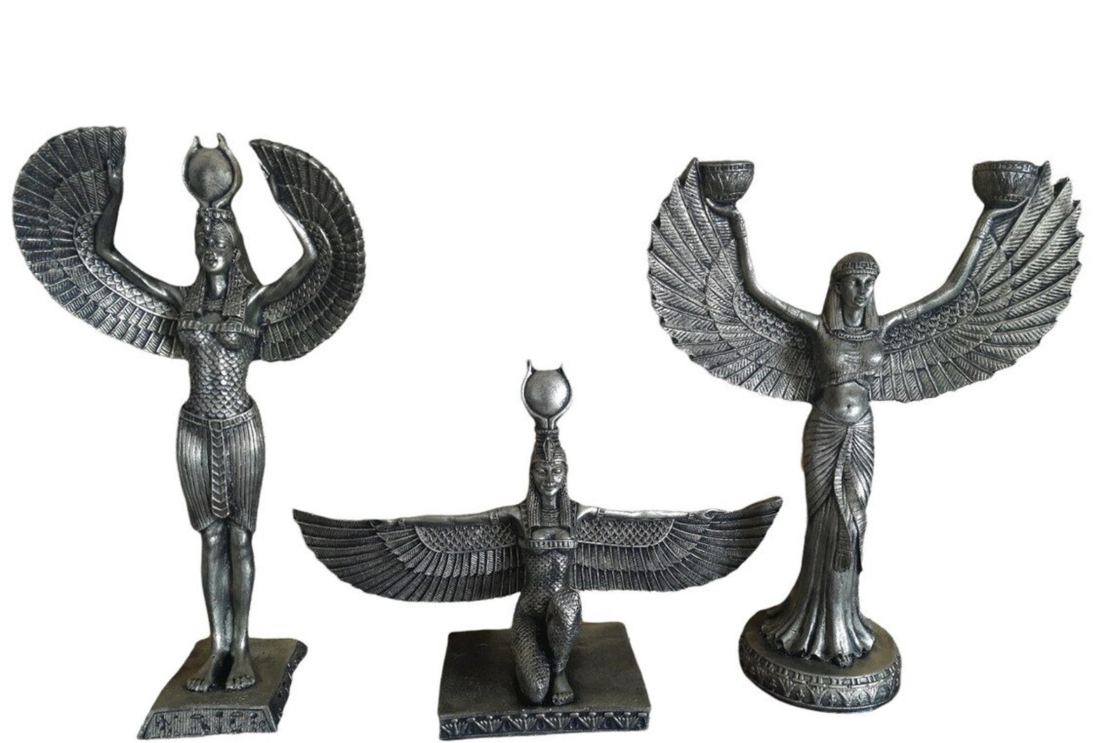 Set of 3 Isis Statues/ Unique Egyptian Goddessegyptian - Etsy