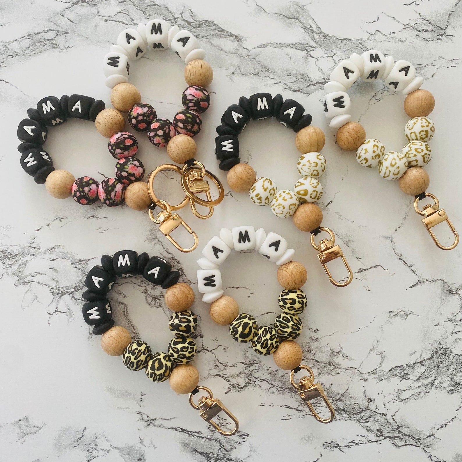 Mama Keychain, Keychain Ring, Beaded Keychain, Key Ring Keychain ...