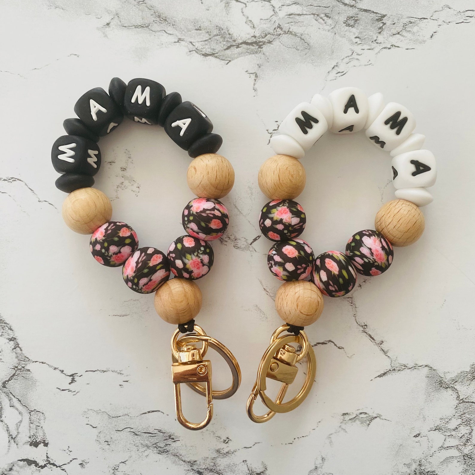 Mama Keychain, Keychain Ring, Beaded Keychain, Key Ring Keychain ...