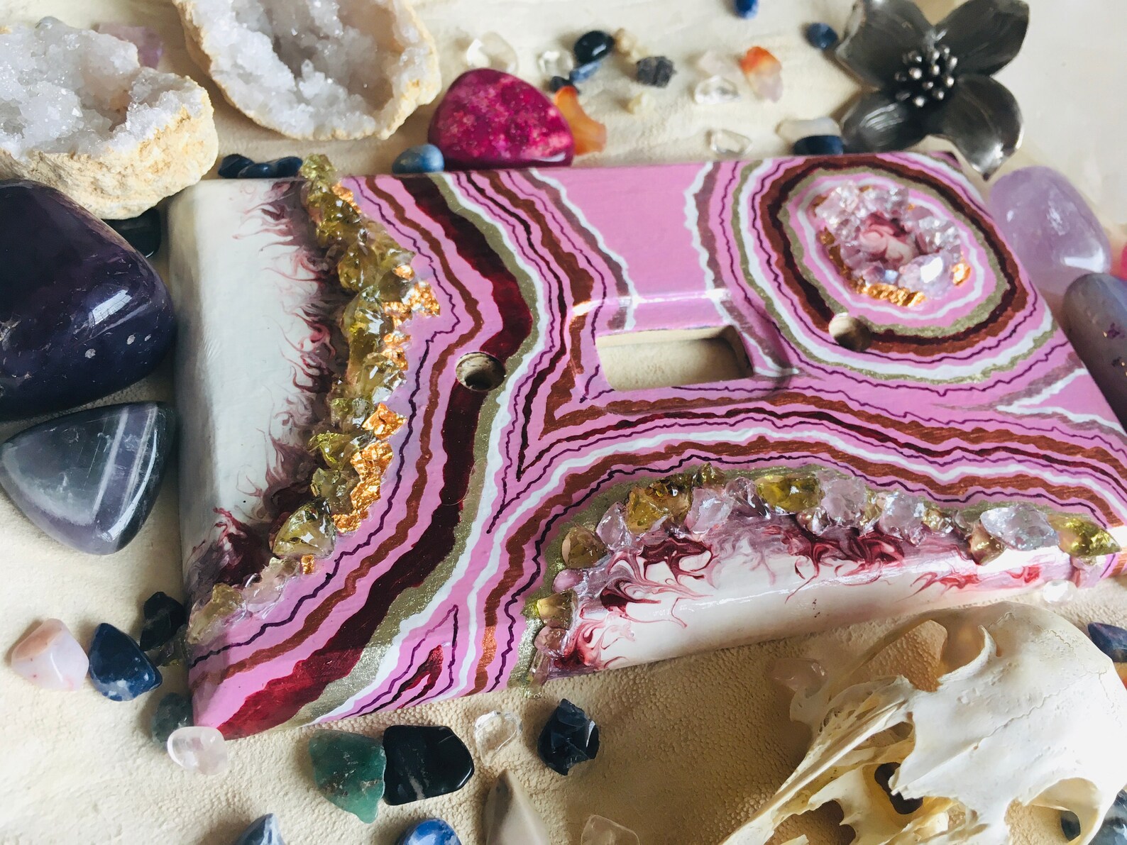 Pink Geode Inspired Switch Plate/cover Single Housewarming - Etsy