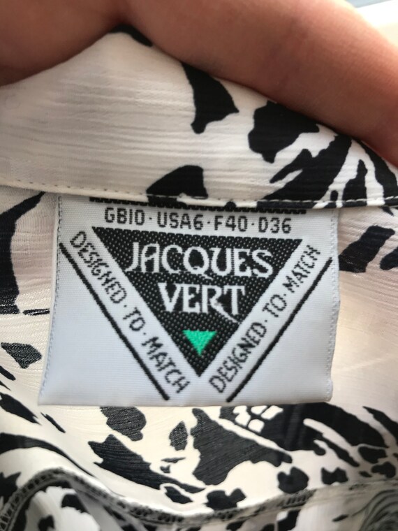 Black and white graphic print 1980s Jacques Vert ligh… - Gem