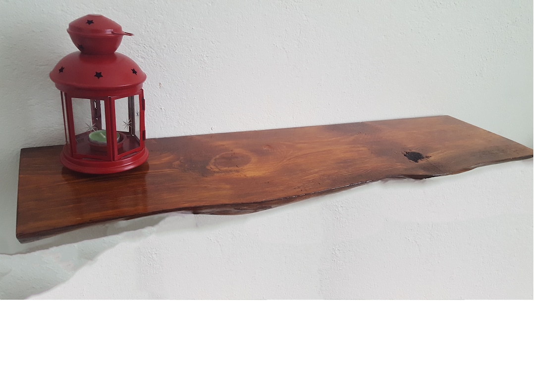 Custom Live Edge Shelves, Floating Wooden Shelves for Wall, Rustic ...